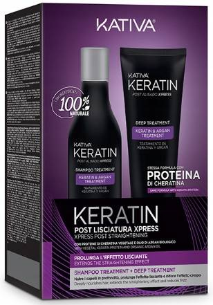 Kativa Keratina Alisado Ekspresowy Zestaw Keratynowy Po Prostowaniu Włosów, Szampon 250ml, Maska ...